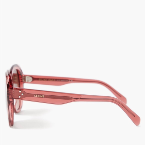 Celine | Accessories | Celine Rose Pink Acetate Round Sunglasses ...